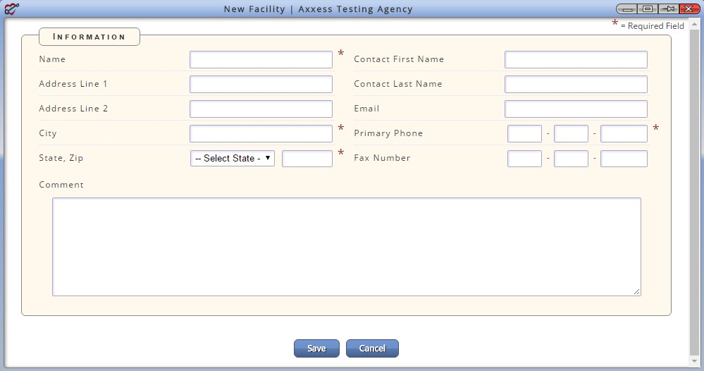 Facility Information - Help Center
