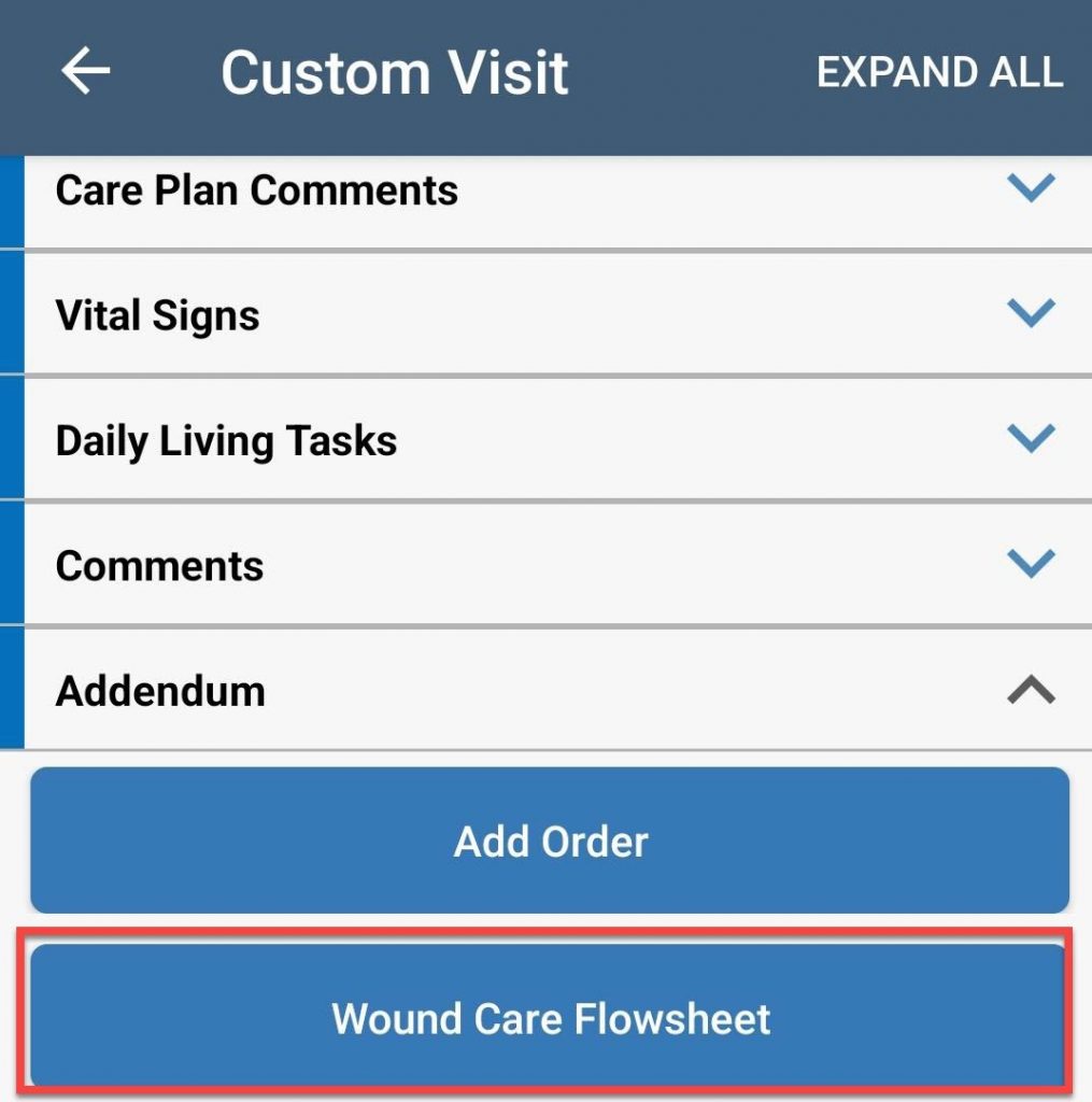 Mobile Wound Documentation on the Axxess Home Care Mobile Application